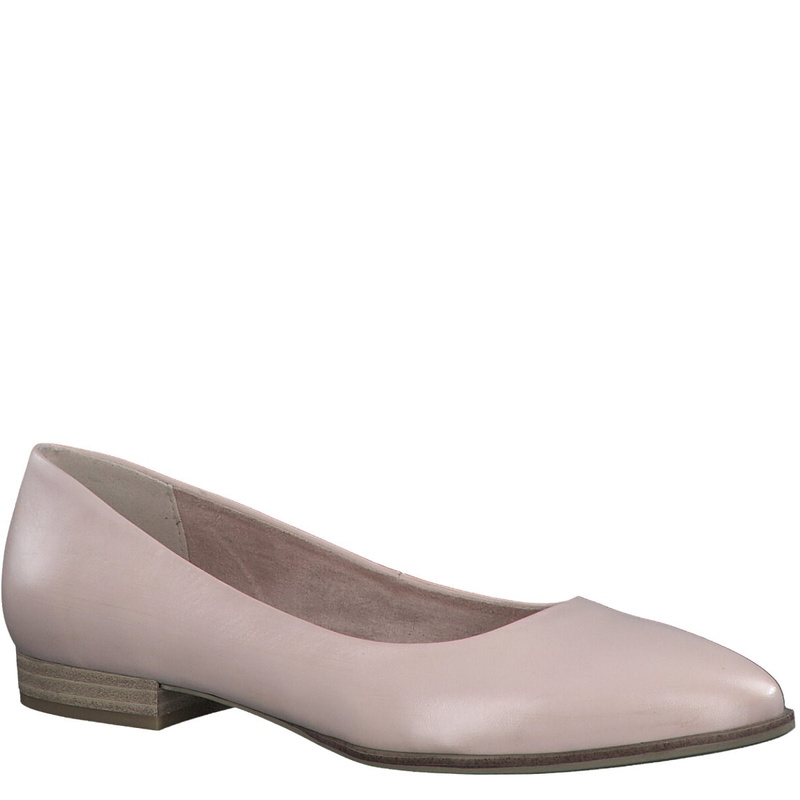 Baleriny damskie skórzane płaskie różowe Marco Tozzi 22105-42 | e ...