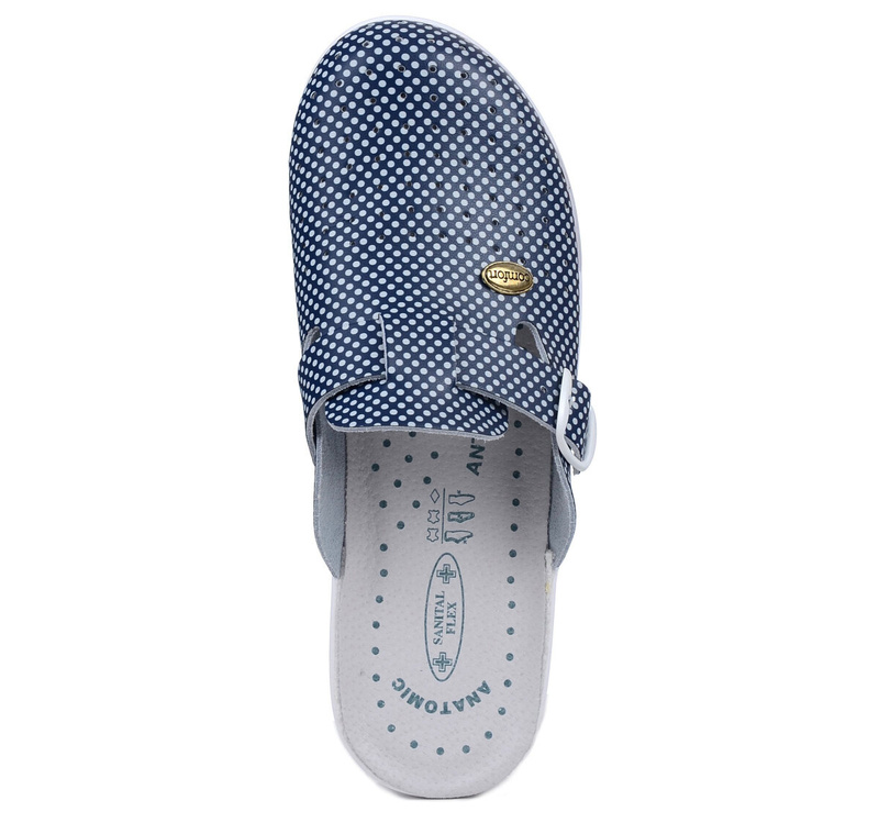 Klapki damskie medyczne skórzane Sanital Flex 708 antypoślizgowe ...